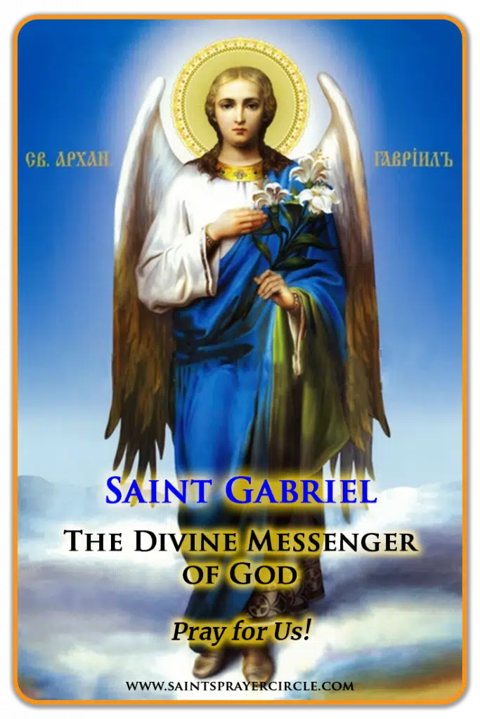 St. Gabriel - There's a Reason Why God Is Calling You - St. Benedict ...